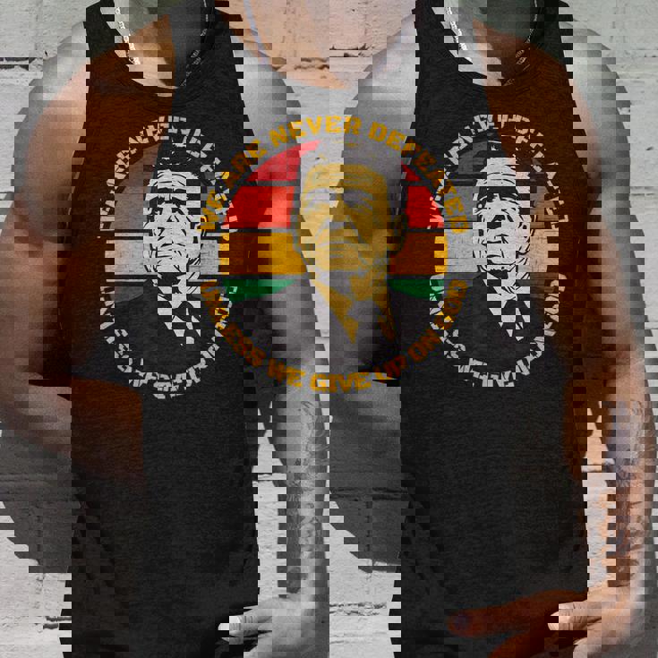 We Are Never Defeated Unless We Give Up On God Ronald Regan Tank Top ...