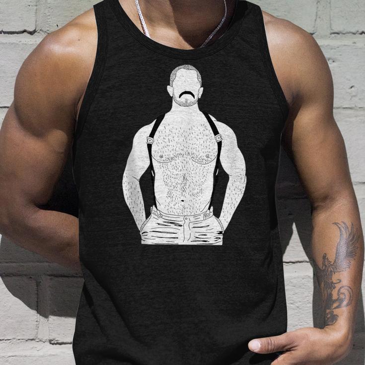 Gay Leather Gay Daddy Man Bear Kink Fetish BDSM Gay Mustache Tank Top ...