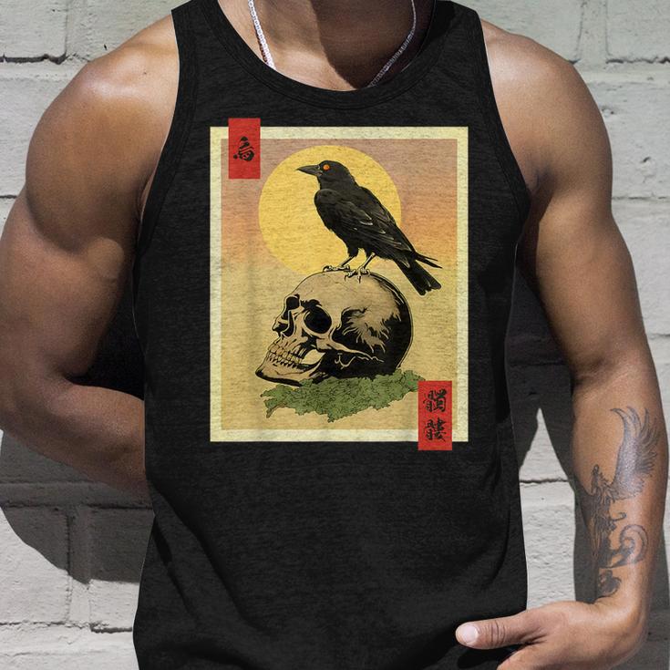 Japanese Skull & Crow Edo Era Ukiyo-e Style Japan Kanji Tank Top ...