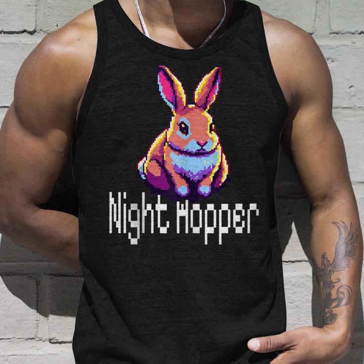 Kawaii Rabbit Hare Night Hooper Night Bunny 8-Bit Pixel Art Tank Top ...