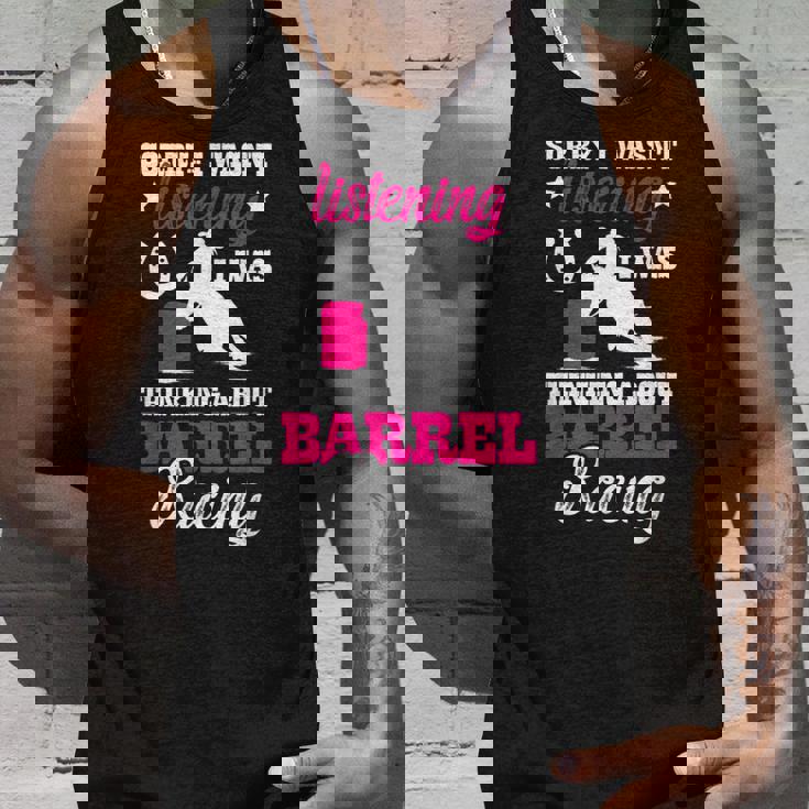 Thinking About Barrel Racing Barrel Racer Barrel Race Tank Top - Monsterry