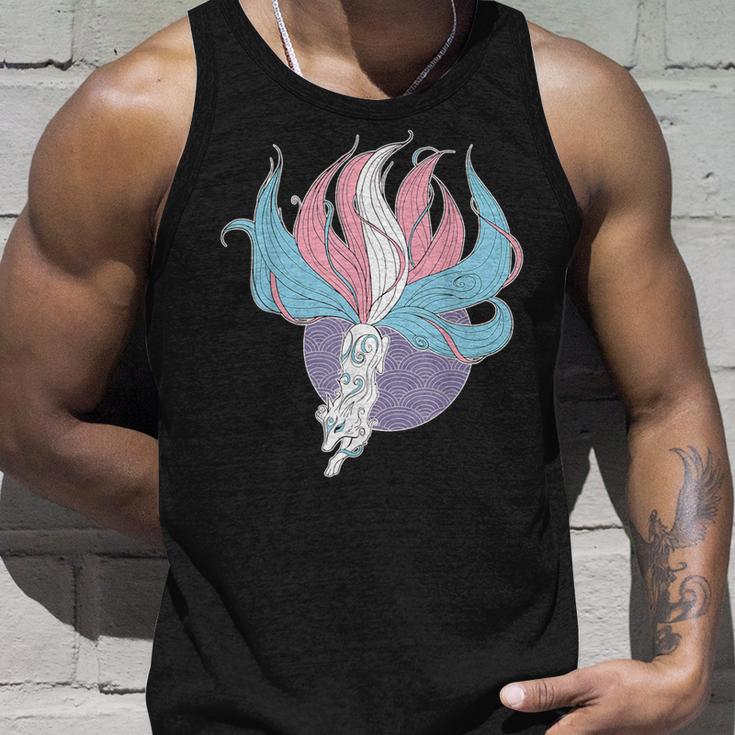 Transgender Kitsune Trans Pride Flag Gay Anime Furry Fox Tank Top ...