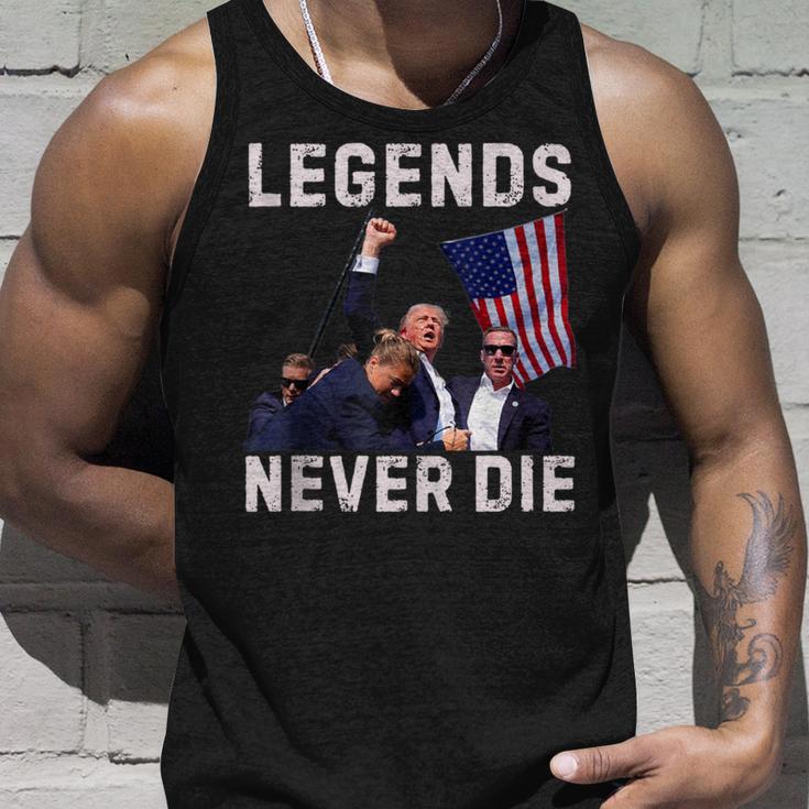 Trump Legends Never Die Fight Trump Assassination Attempt Tank Top Tank ...