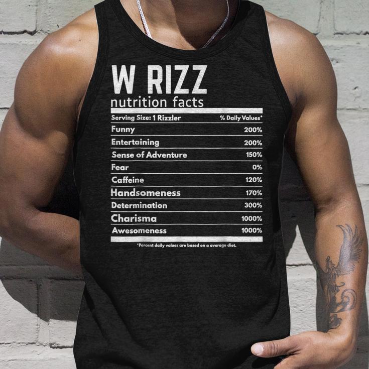 W Rizz Nutrition Facts Meme Rizzler Internet Memes Gen Z Men Tank Top ...