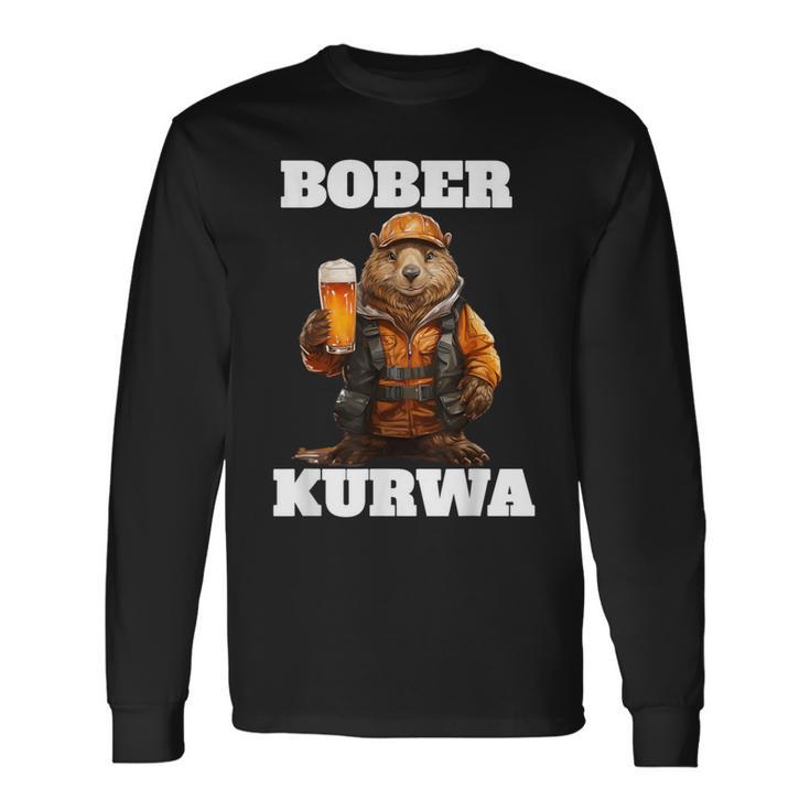 Bober Bobr BóBr Beaver Kurwa Meme Retro Memes Long Sleeve T-Shirt ...