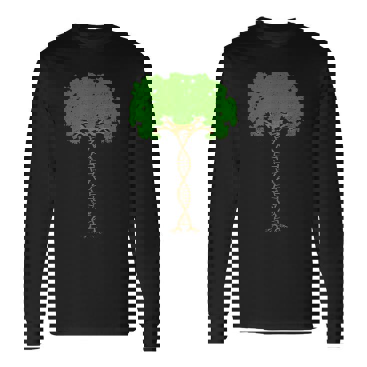 DNA Double Helix Tree Science Biologist Long Sleeve T-Shirt - Monsterry