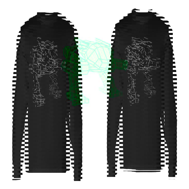 Mecha Retro Mech Robot Gaming Video Gamer 80s Graphic Long Sleeve T ...