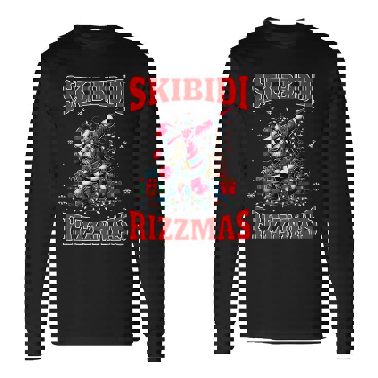 Skibidi Rizzmas Middle School Gen Alpha Christmas Long Sleeve T-Shirt ...