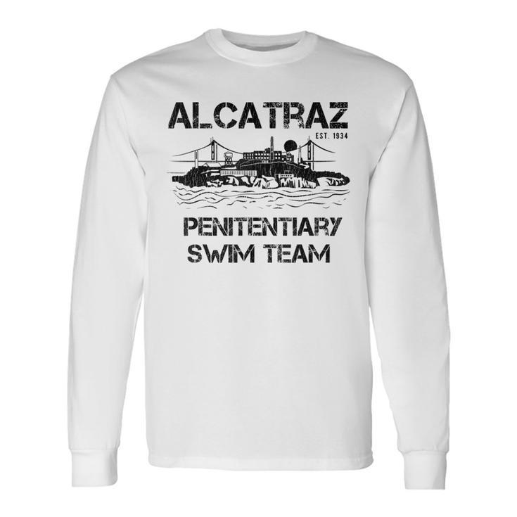 Alcatraz Prison Penitentiary Swim Team Long Sleeve T-Shirt - Monsterry