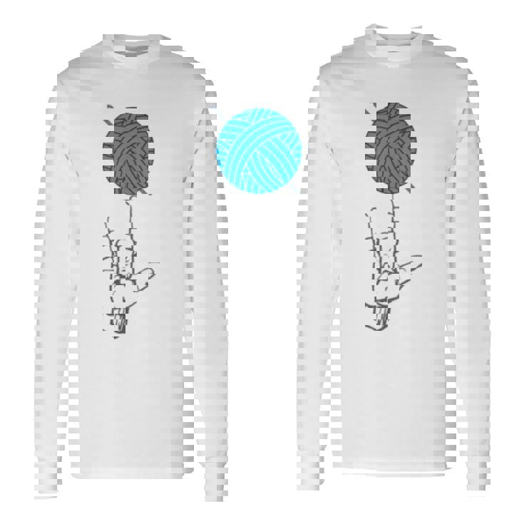 Deaf Pride I Love Crochet Hand Heart Sign Language ASL Long Sleeve T ...