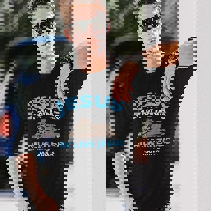 Jesus Took Naps Sloth Bible Verse God Christian Long Sleeve T-Shirt ...