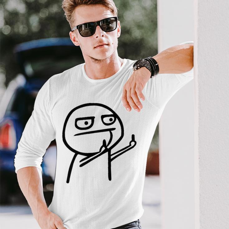 Bad Stick Figure Shows Middle Finger Man T-Shirt Long Sleeve T-Shirt ...