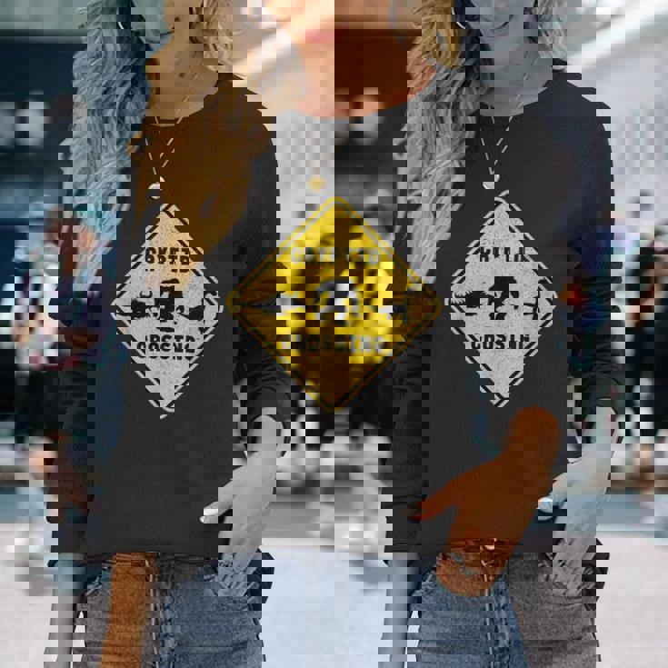 Cryptid Crossing Yield Road Sign Nessie Bigfoot Hodag Long Sleeve T ...