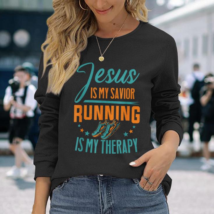 Marathoner Jesus Is My Savior Running Is My Therapy Marathon Long ...