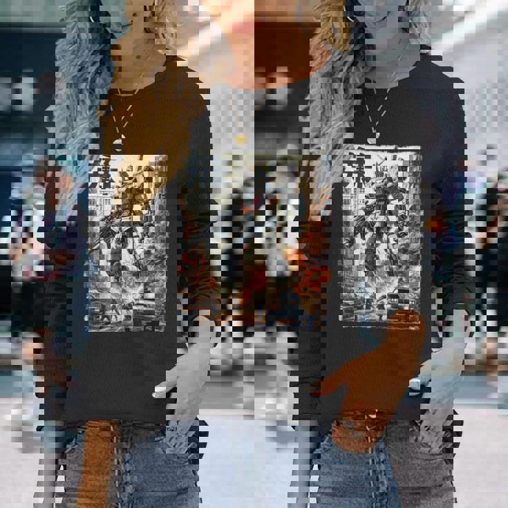 Mech Assault Futuristic Urban Warfare Japanese Battle Art Long Sleeve T ...