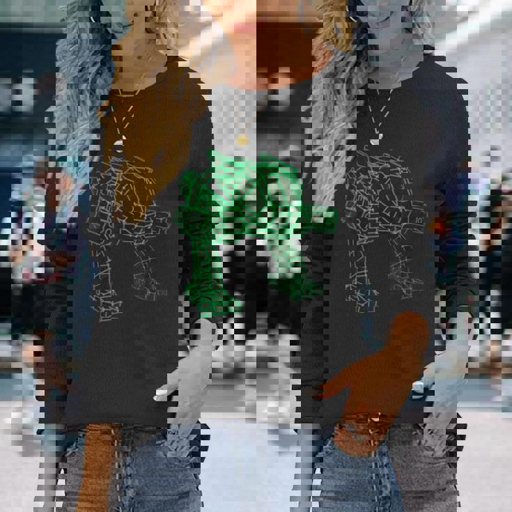 Mecha Retro Mech Robot Gaming Video Gamer 80s Graphic Long Sleeve T ...