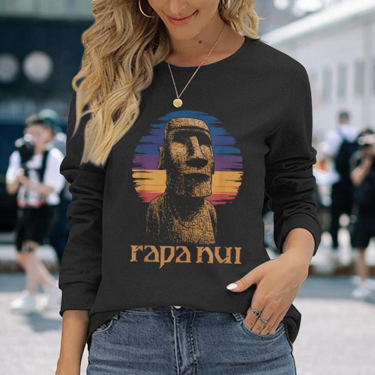 Moai Rapa Nui Vintage Monolithic Statue Polynesia Souvenir Long Sleeve ...