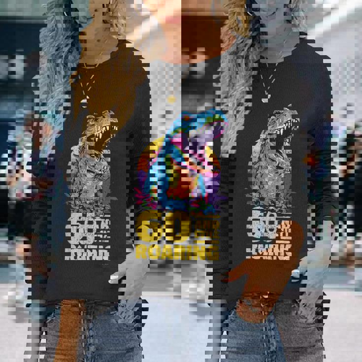 T-Rex Age 60 Year Old Dinosaur Milestone 60th Birthday Long Sleeve T ...