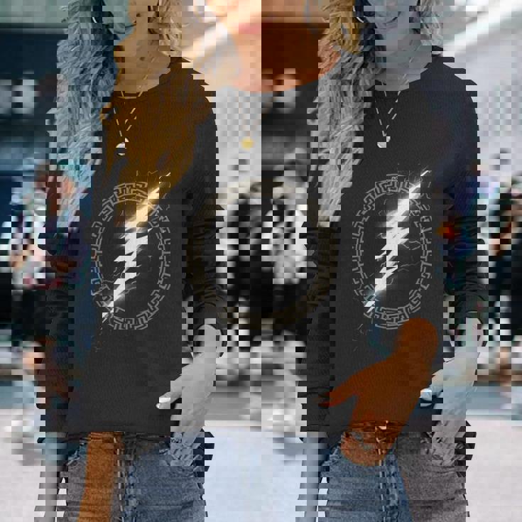 Zeus Ancient Greek God Lightning Bolt Symbol Long Sleeve T-Shirt ...