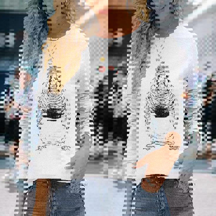 Zebra Finch With Floral Headband Long Sleeve T-Shirt - Monsterry