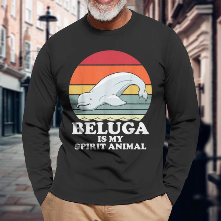 Beluga Whale Is My Spirit Animal As Belugas Retro Long Sleeve T-Shirt ...