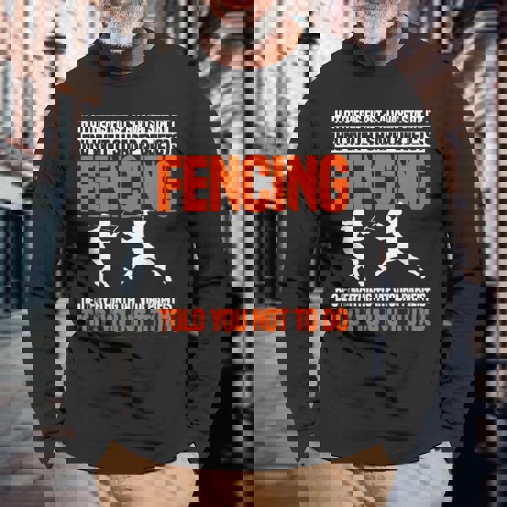 Fencing Foil Epee Sabre Combat Sport Fence Sword Fencer Long Sleeve T ...