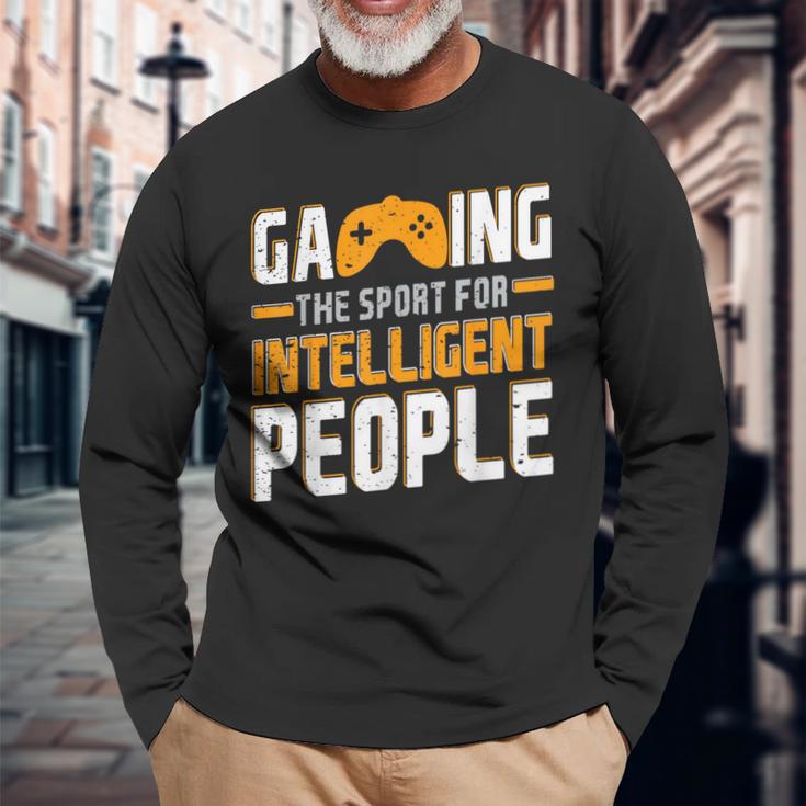 Gaming The Sport For Intelligent People Video Game Gag Long Sleeve T ...