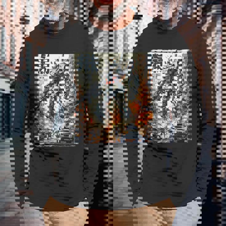 Mech Assault Futuristic Urban Warfare Japanese Battle Art Long Sleeve T ...