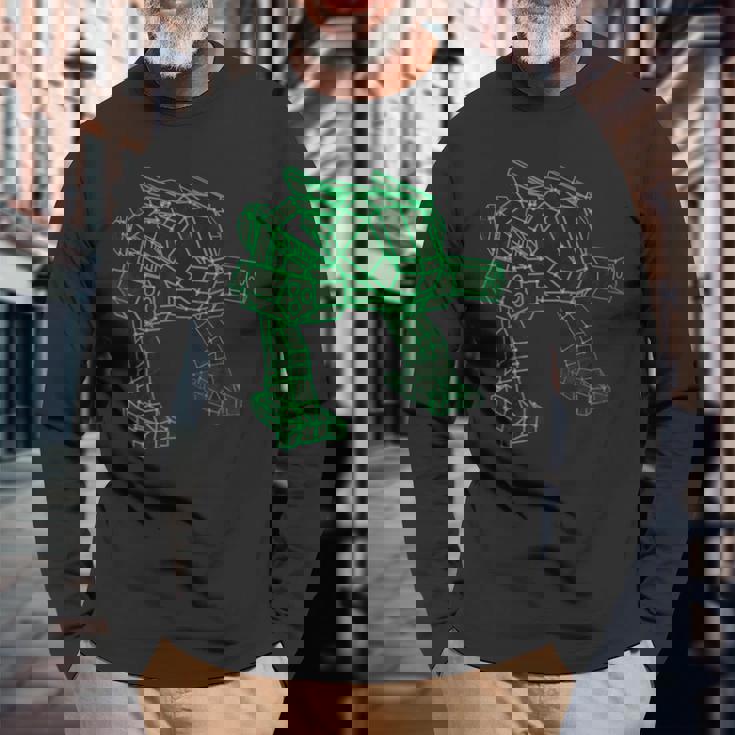 Mecha Retro Mech Robot Gaming Video Gamer 80s Graphic Long Sleeve T ...