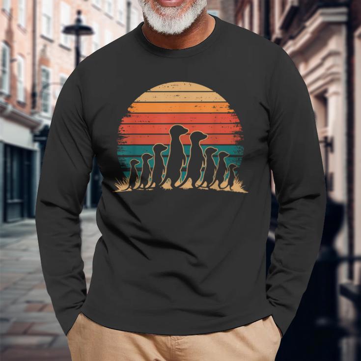Meerkat Squad Family Animal Retro Cute Suricata Zoo Animals Long Sleeve ...