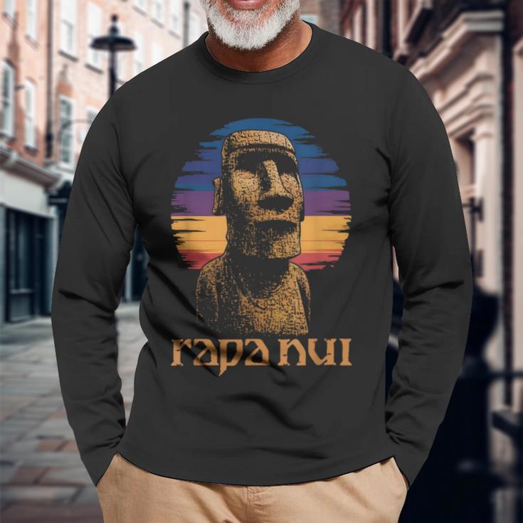 Moai Rapa Nui Vintage Monolithic Statue Polynesia Souvenir Long Sleeve ...