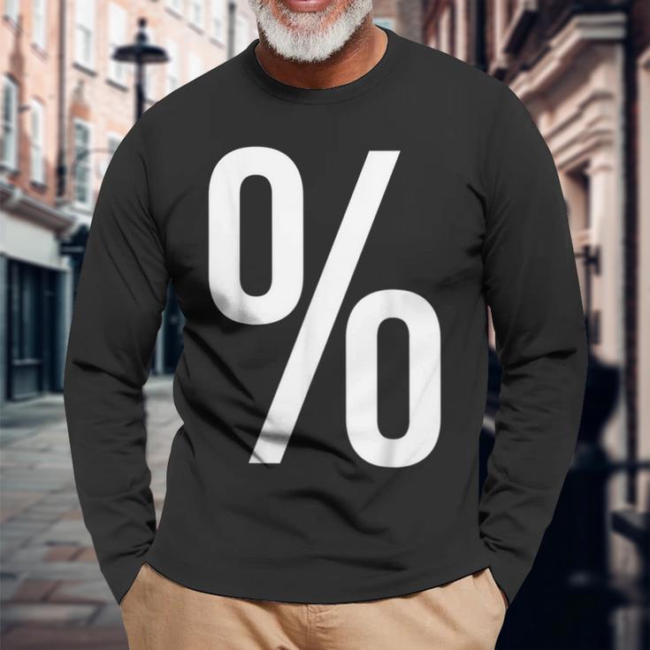 PERCENT SIGN PERCENTAGE SYMBOL RATIO PUNCTUATION MARK Long Sleeve T ...