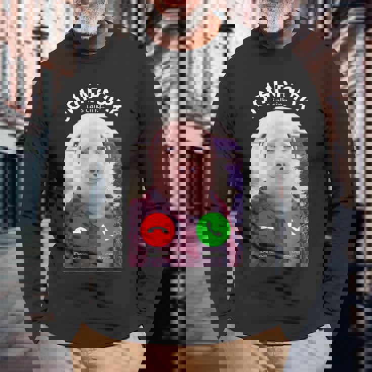 Pig Meme John Pork Is Calling Answer Call Phone Long Sleeve T-Shirt ...