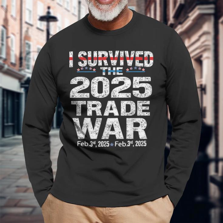 I Survived The 2025 Trade War Trade War And Tariffs Long Sleeve T-Shirt ...