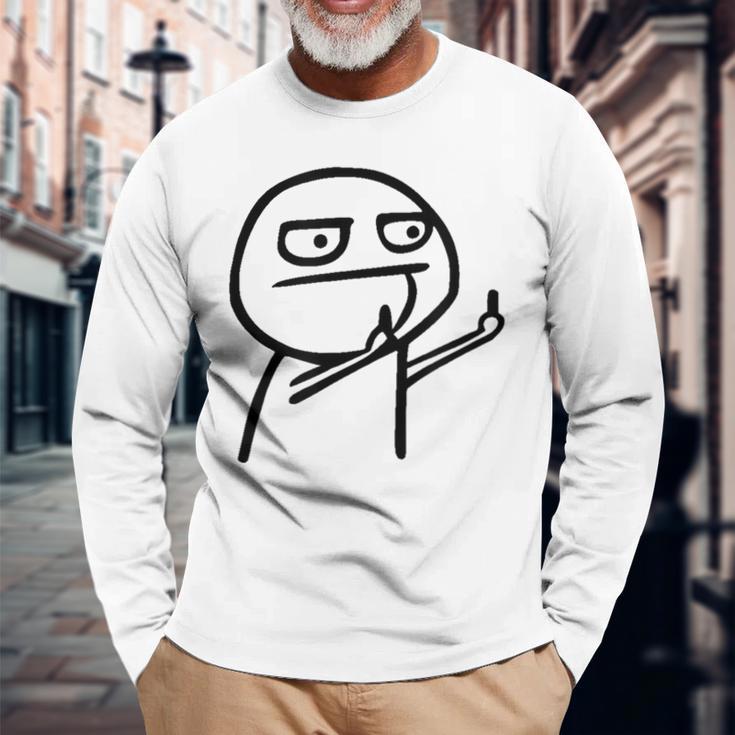 Bad Stick Figure Shows Middle Finger Man T-Shirt Long Sleeve T-Shirt ...