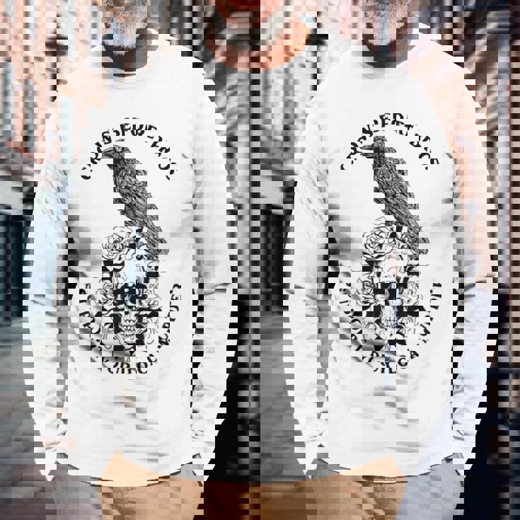 Crows Before Bros Support Your Local Murder Gothic Long Sleeve T-Shirt ...