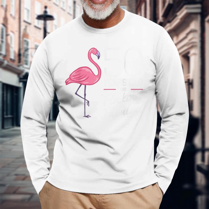 Flamingo 50th Birthday Flamingo Milestone 50 Years Long Sleeve T-Shirt ...