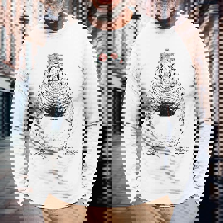 Zebra Finch With Floral Headband Long Sleeve T-Shirt - Monsterry