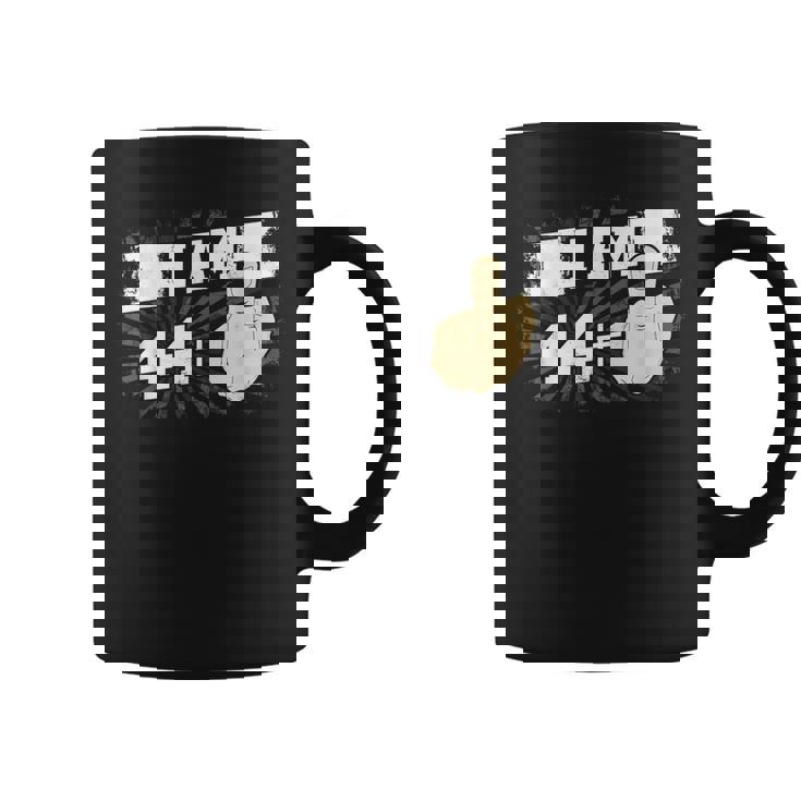 I Am 44 Plus One Middle Finger 45th Birthday Graphic Print Coffee Mug ...
