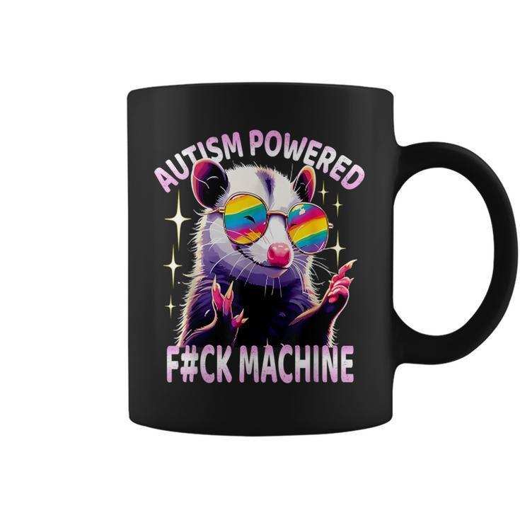 Autism Powered FCk Machine Meme Opossum Autistic Graphic Print Coffee ...
