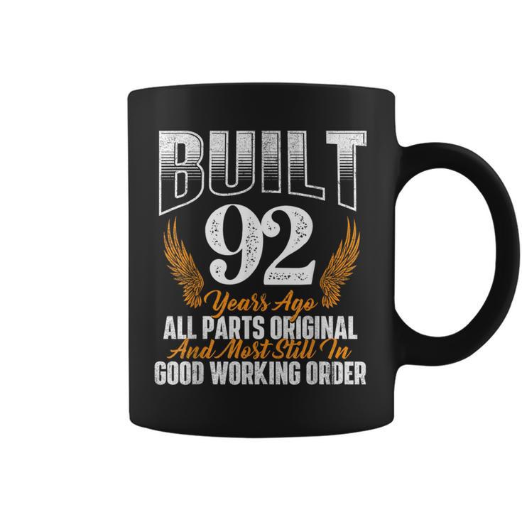 Built 92 Years Ago 92nd Birthday 92 Years Old Bday Graphic Print Coffee ...