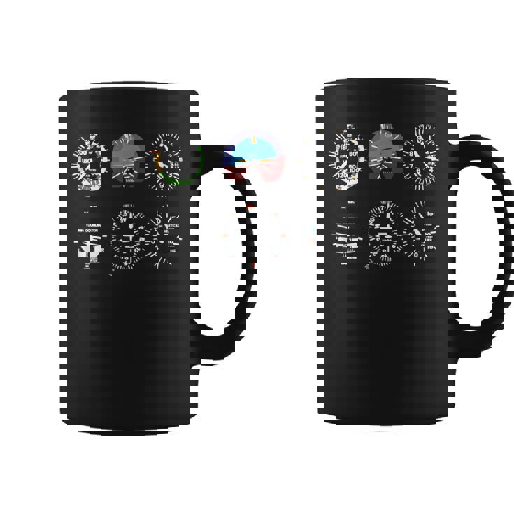 Cockpit Six Dials Flight Simulator Pilot Aircraft Graphic Print Coffee ...