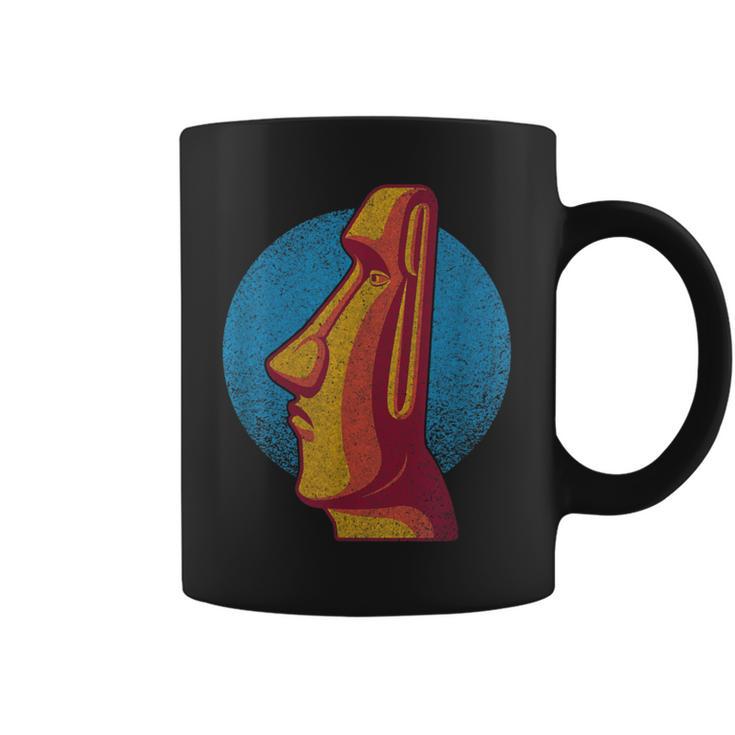 Distressed Retro Polynesian Moai Easter Island Rapa Nui Graphic Print ...