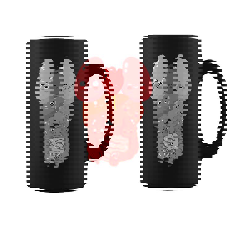 Internal Organs Human Anatomy Smiling Graphic Print Coffee Mug - Monsterry