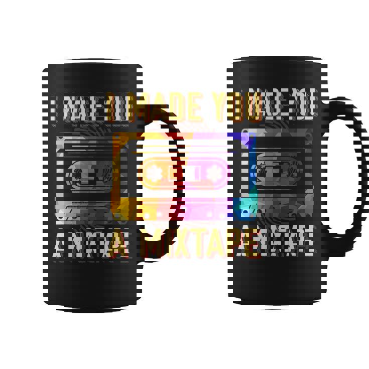 I Made You A Mixtape 80s 90s Vintage Costume Cassette Tape Graphic Print Coffee Mug - Monsterry