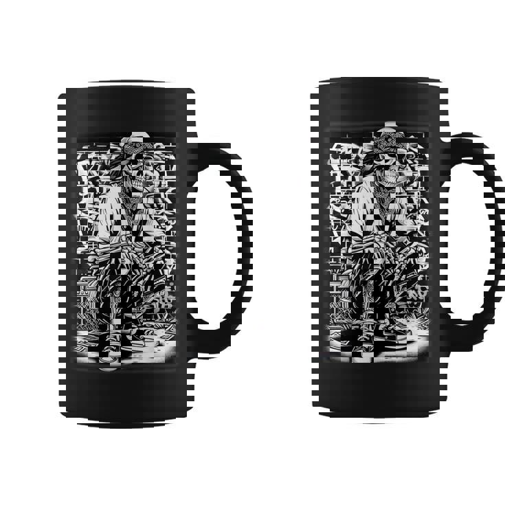 Mexican Gangster Cool Cholo Chicano Skeleton Con Safos Coffee Mug ...