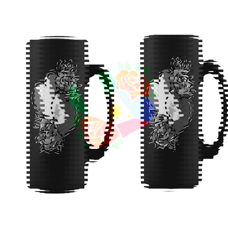 Nigeria Philippines Flag Heart Half Nigerian Half Filipino Graphic ...