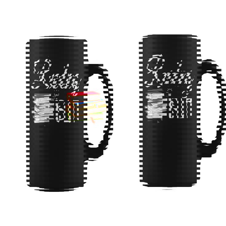 Reading Is Lit Teacher Student Book Nerd Graphic Print Coffee Mug ...