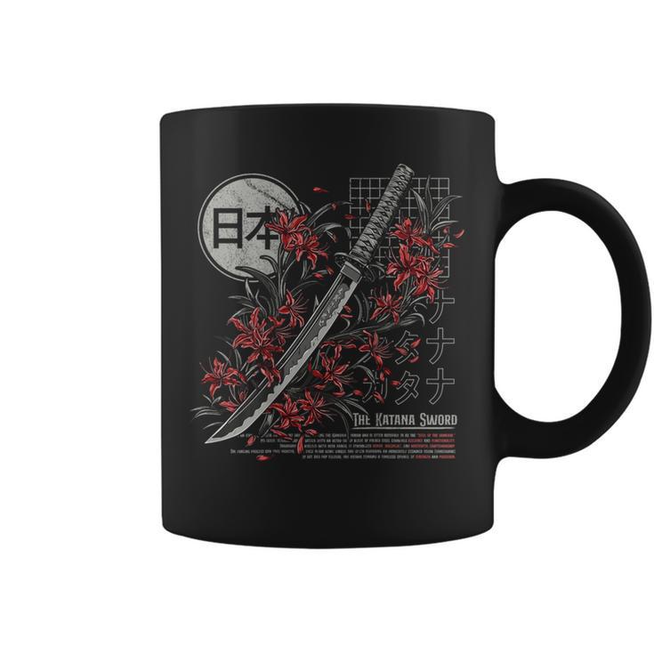 Red Spider Lily Flower Japanese Katana Sword Backprinted Graphic Print ...