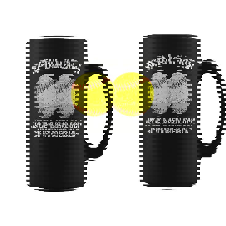 Softball Coach Like A Baseball Coach But With Bigger Balls Graphic Print Coffee Mug - Monsterry AU